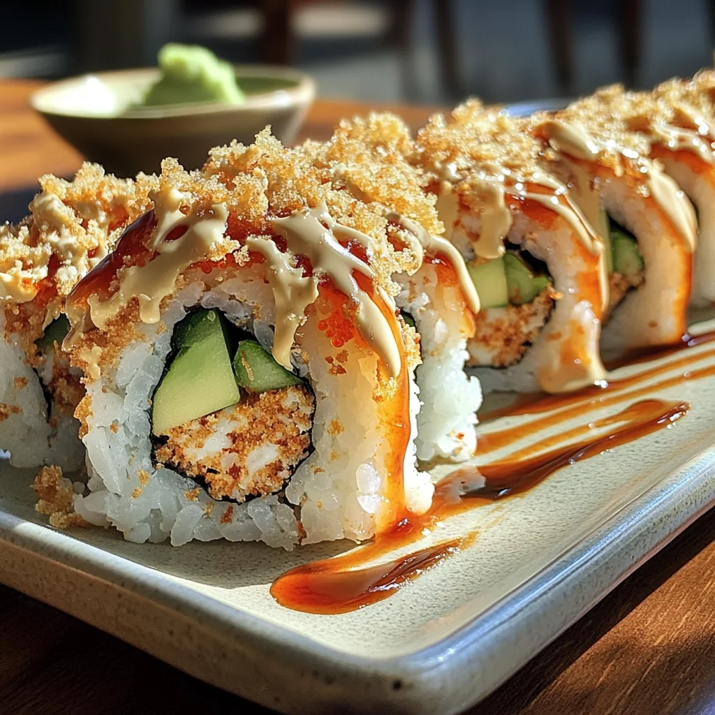Homemade California Crunch Roll Sushi
